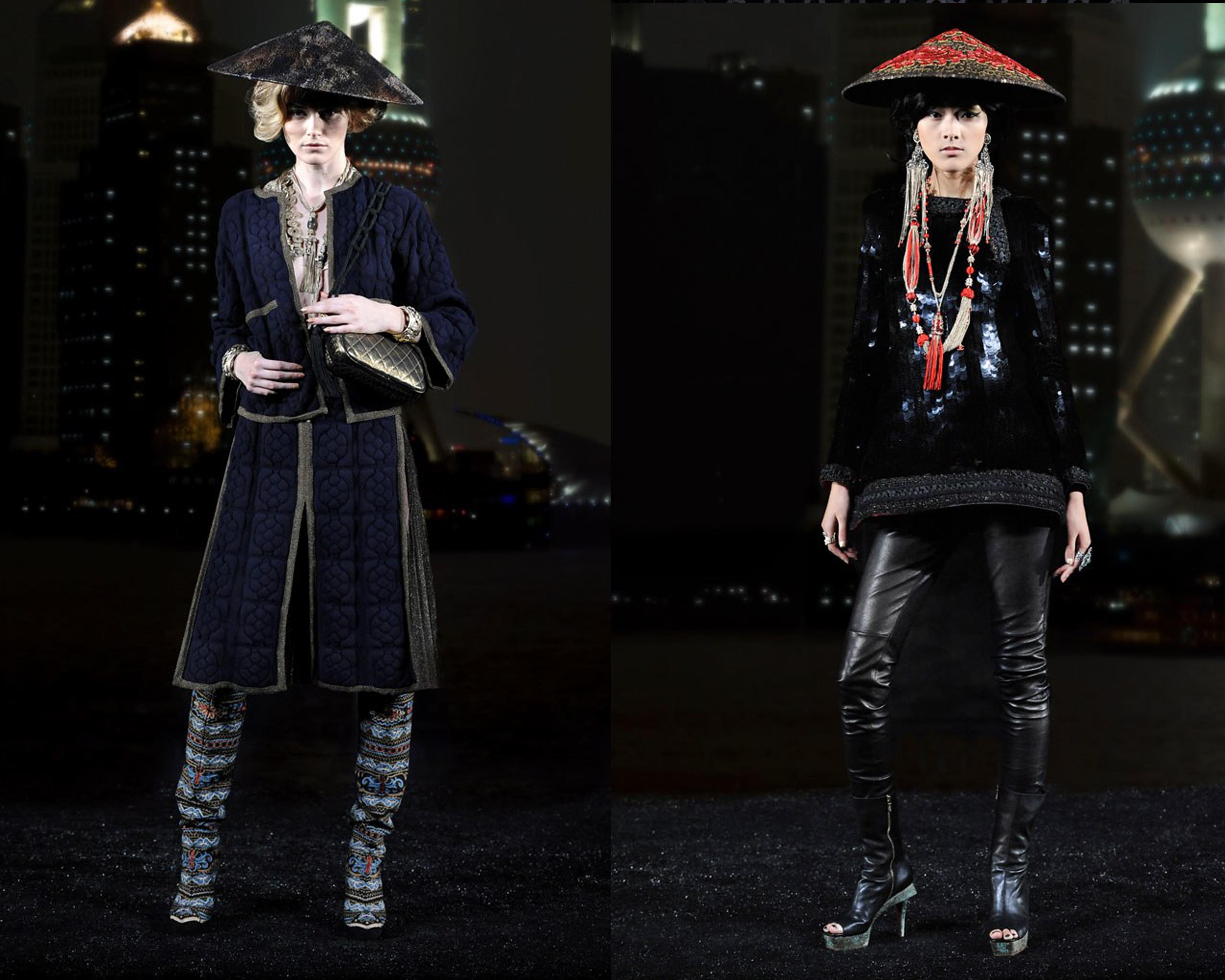 Chanel by Karl Lagerfeld, 'Paris-Shangai' bronze sequin conical hat, pf ...