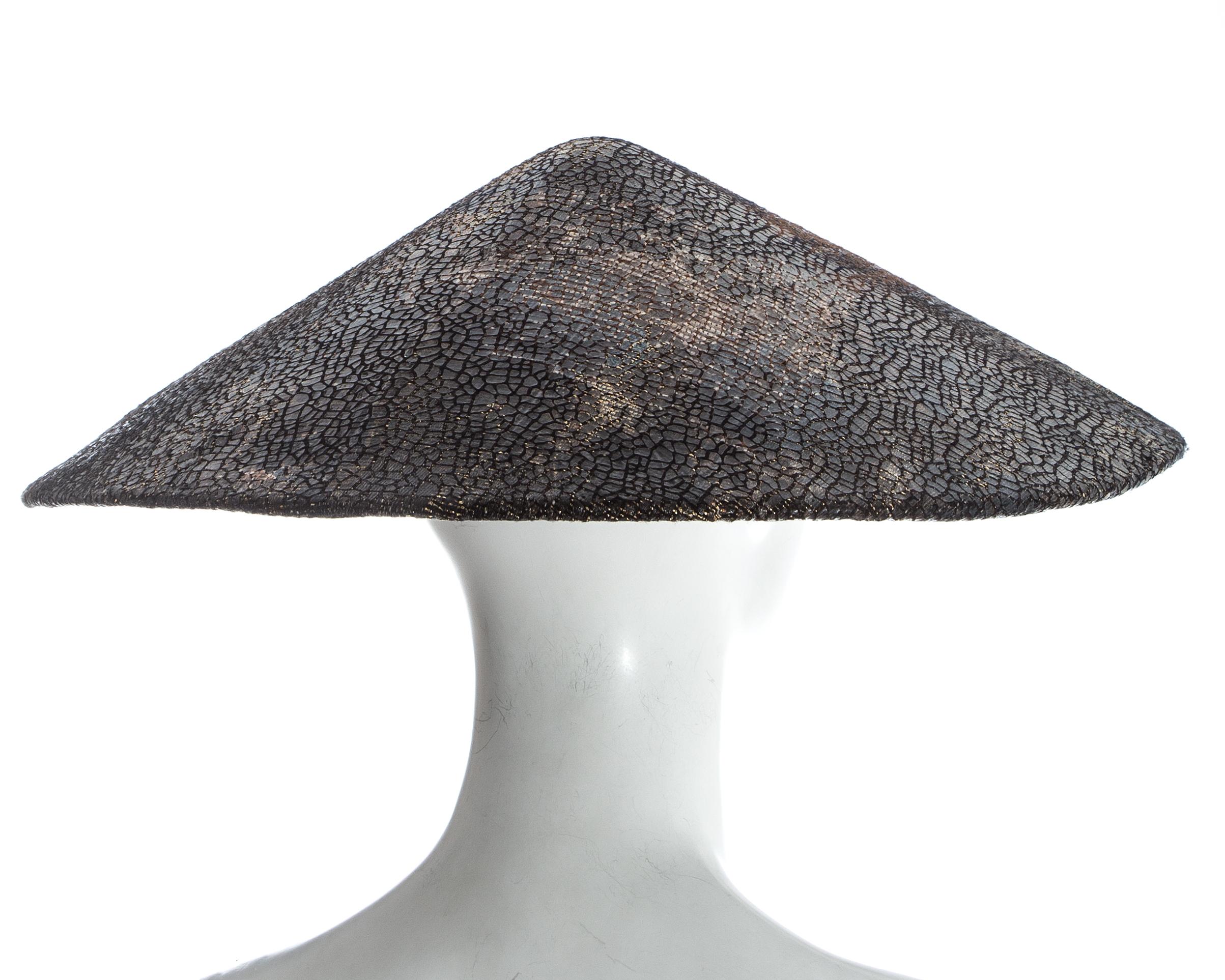 Chanel by Karl Lagerfeld, 'Paris-Shangai' bronze sequin conical hat, pf ...