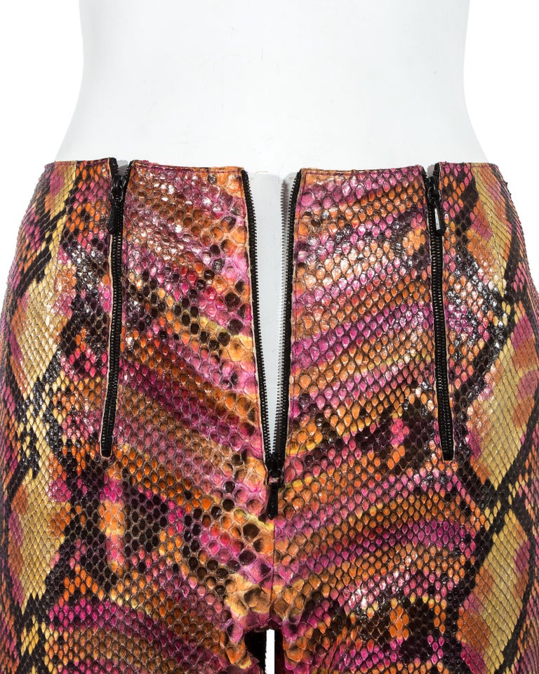 Chanel by Karl Lagerfeld pink python pants with matching mini flap bag, ss 2000 at 1stDibs