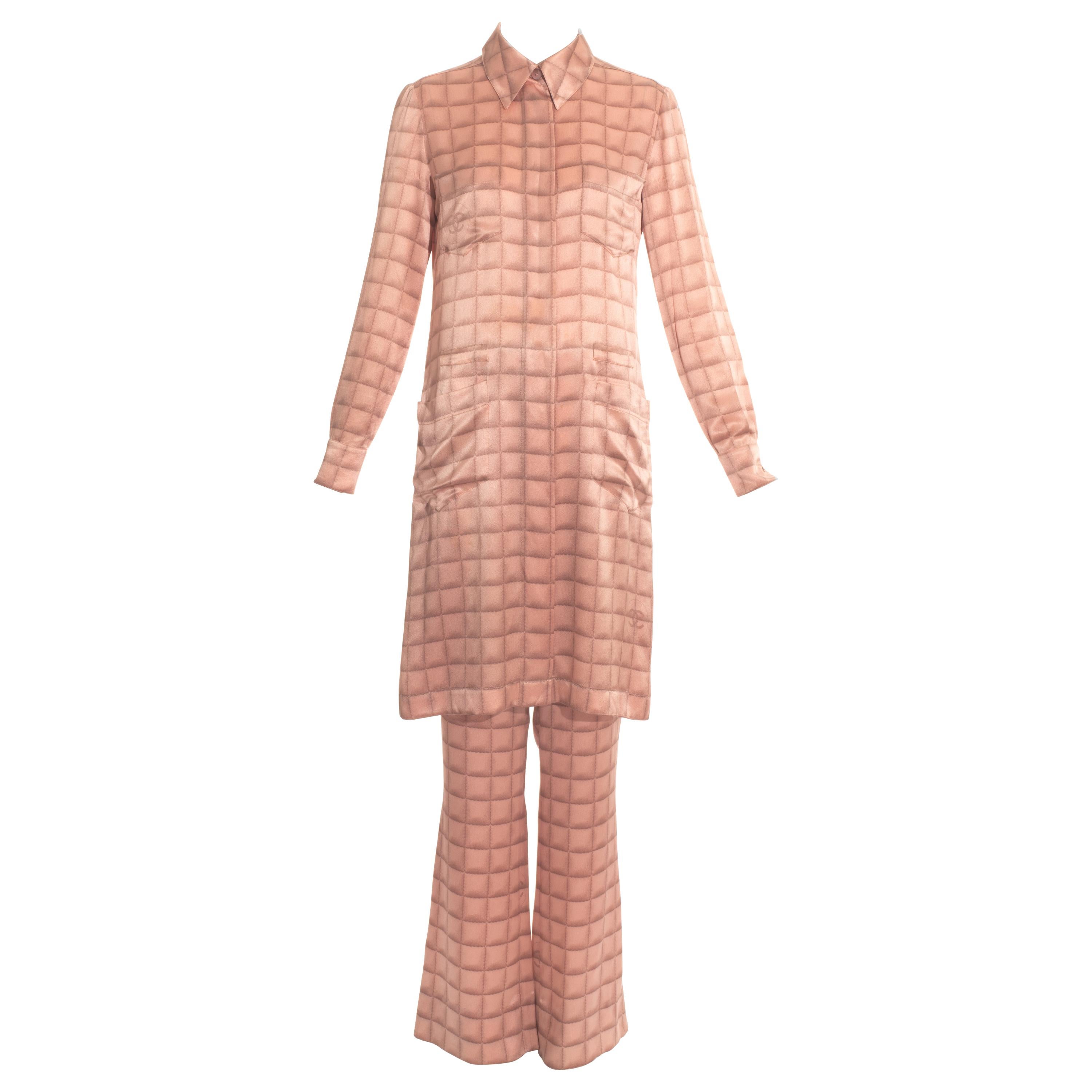 Chanel by Karl Lagerfeld pink silk evening pant suit, fw 2000 For Sale ...