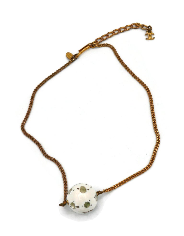 CHANEL by KARL LAGERFELD Soccer Ball Necklace, Spring 1998 For Sale at ...