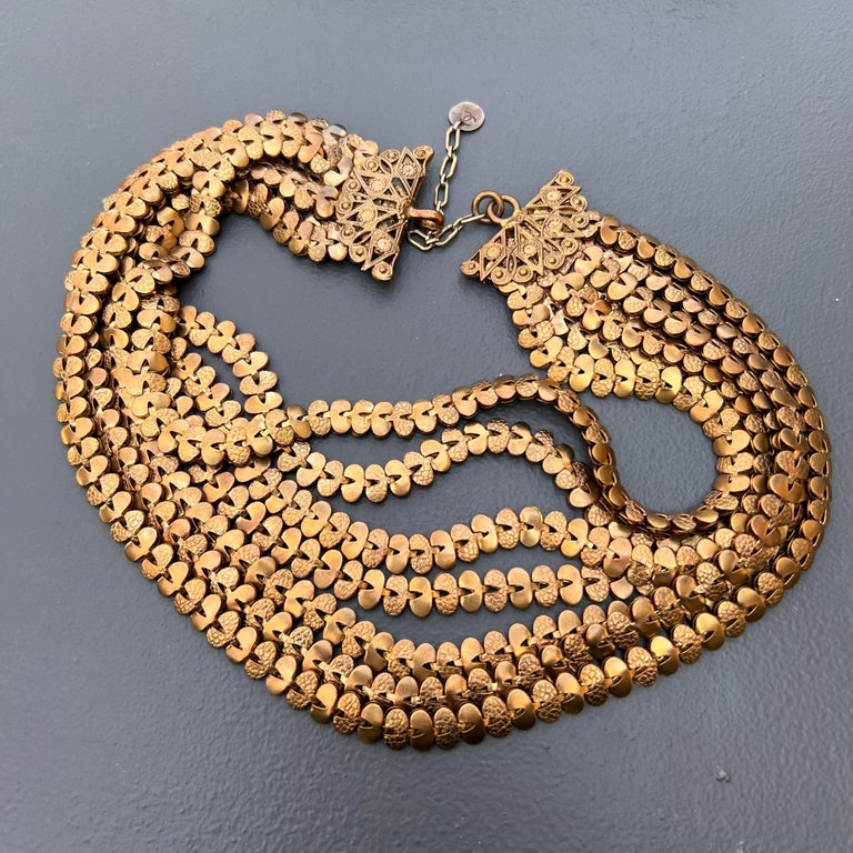 Chanel by Karl Lagerfeld Vintage Multi Chain Statement Necklace For Sale at 1stDibs