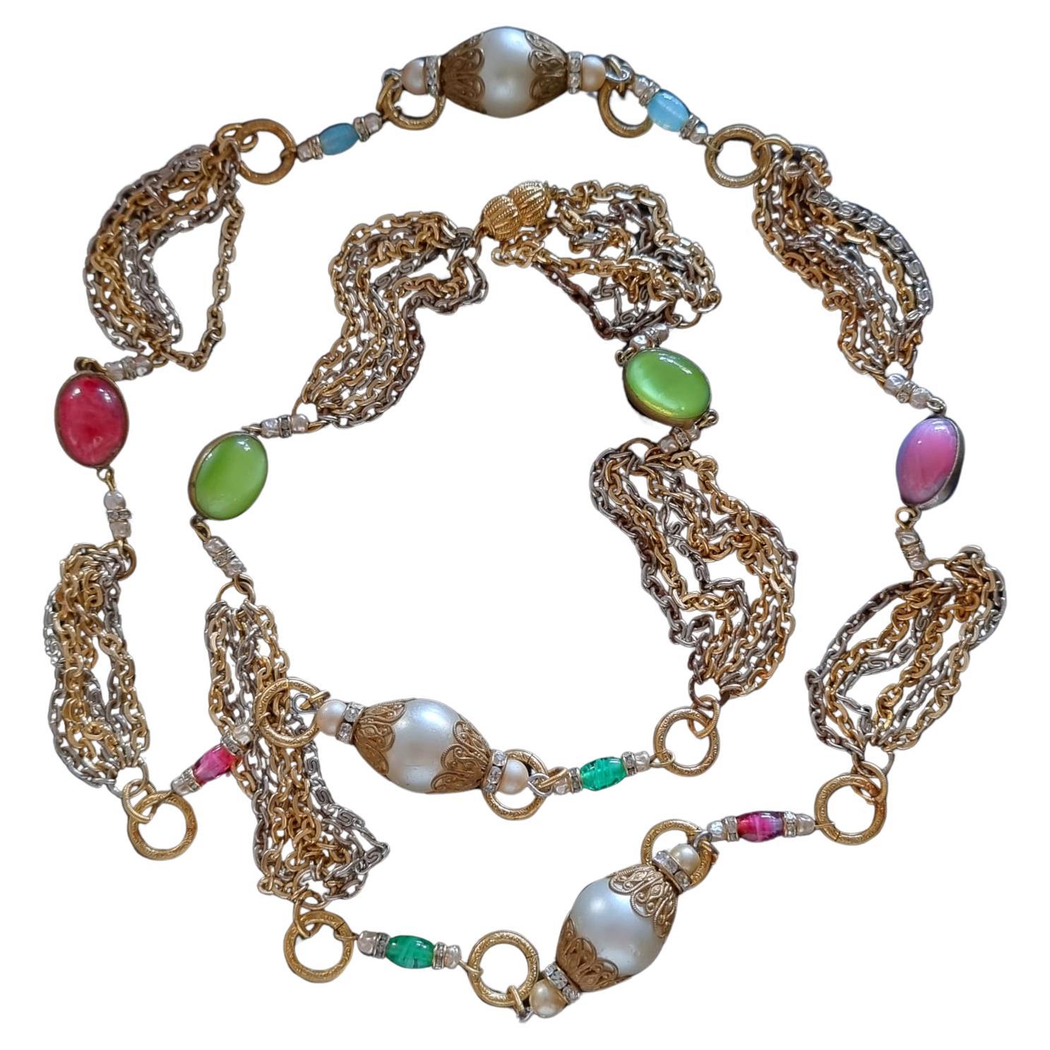 CHANEL by Robert Goossens, Magnificent old long NECKLACE, Vintage from ...