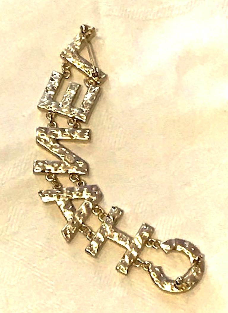 Chanel "C H A N E L" Name in Crystal Letters double Pin, 2018 at ...