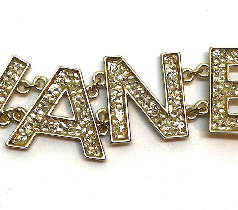 Chanel "C H A N E L" Name in Crystal Letters double Pin, 2018 at ...