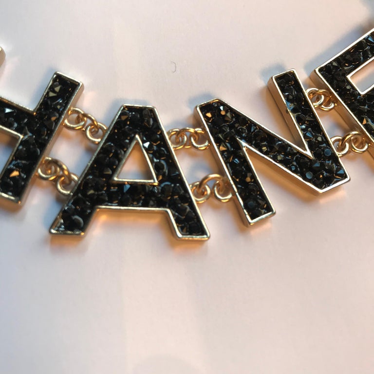 Chanel "C H A N E L" Name in Crystal Letters double Pin, 2019 at 1stDibs