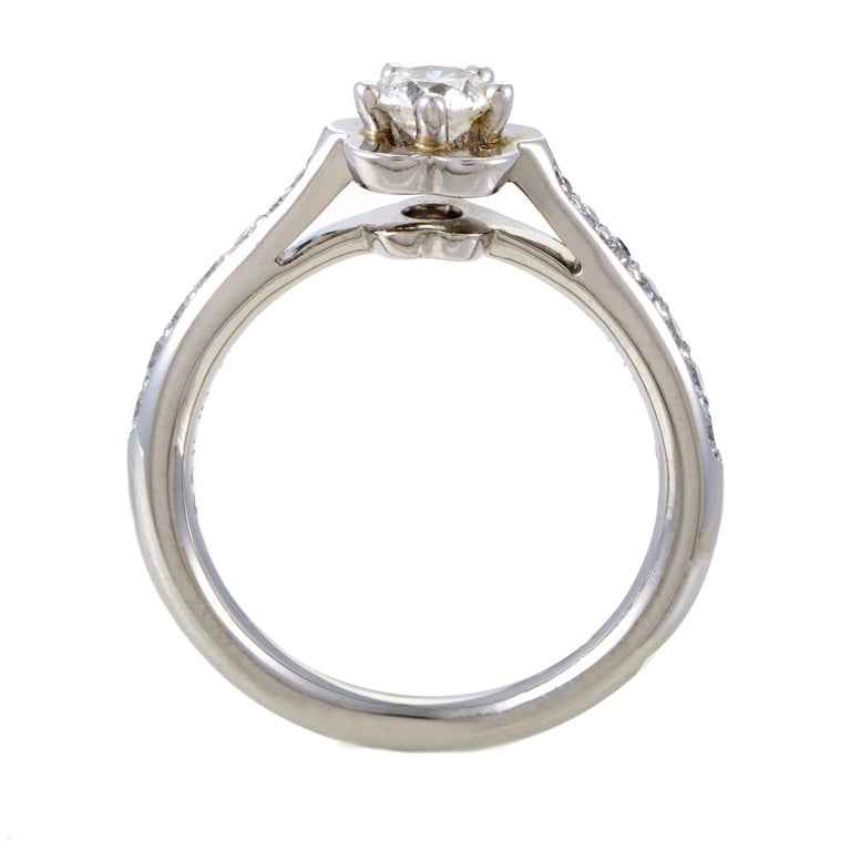 Chanel Camelia Women's Platinum Diamond Engagement Ring at 1stDibs
