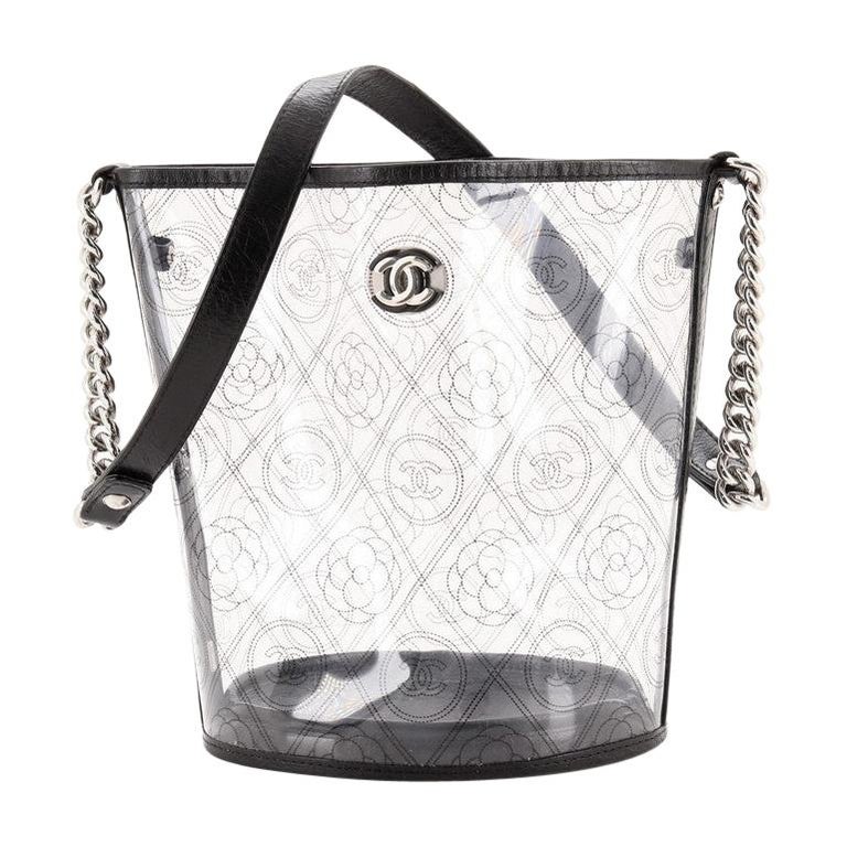 Chanel Camellia Coco Bucket Bag Printed PVC Medium at 1stDibs