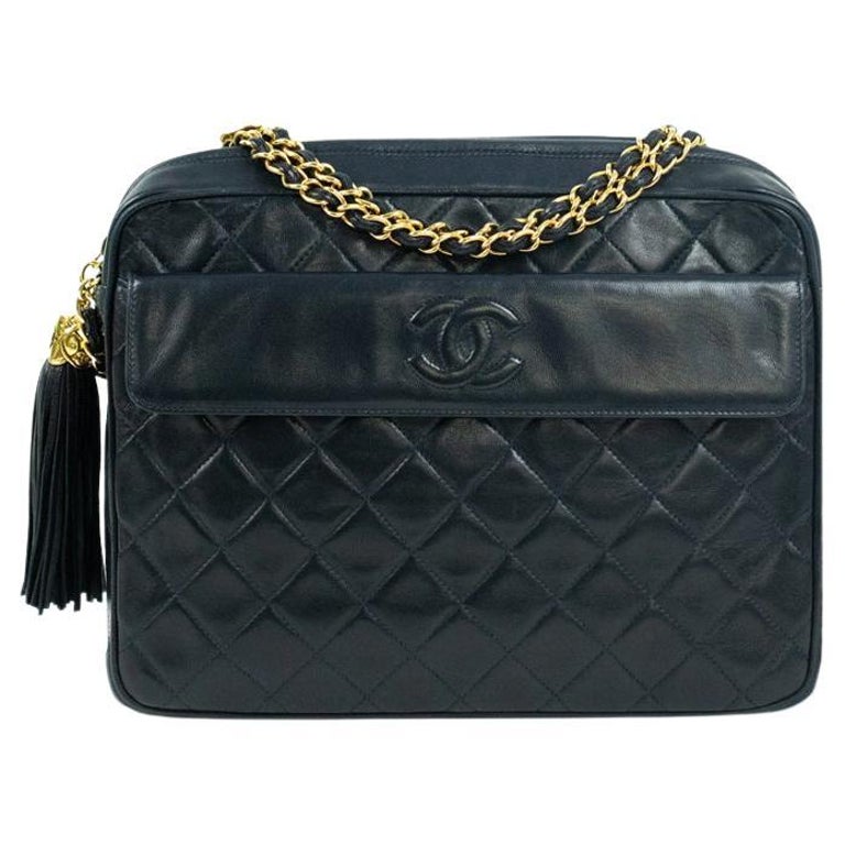 CHANEL, Camera Vintage in blue leather For Sale at 1stDibs