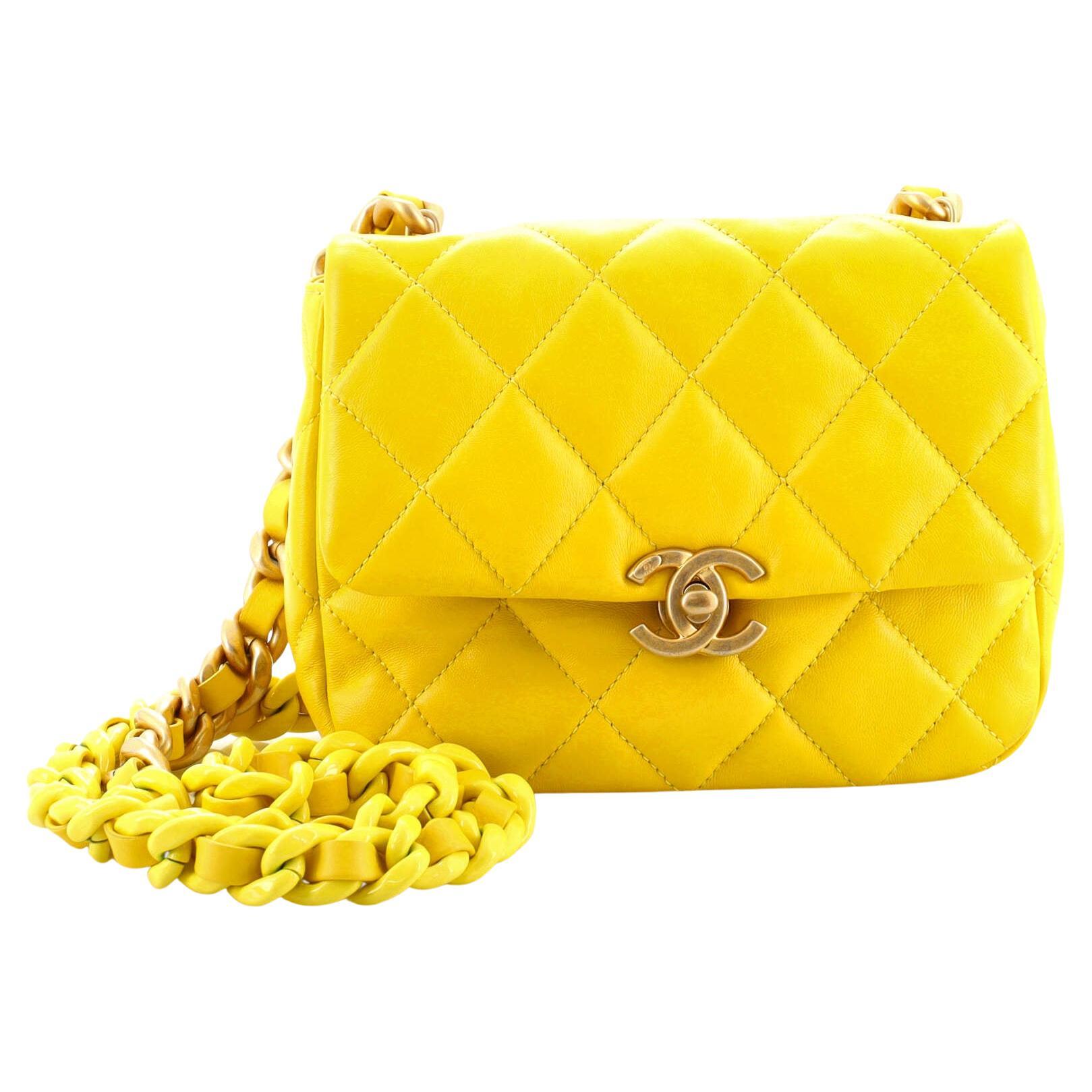 Chanel Yellow Leather Jumbo Classic Double Flap Bag at 1stDibs