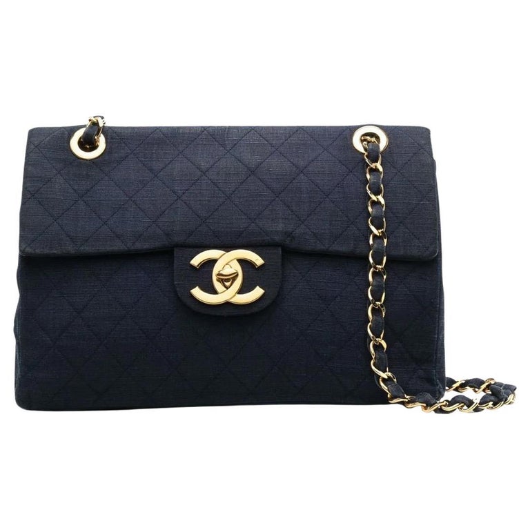Chanel Canvas Maxi Single Flap Bag at 1stDibs