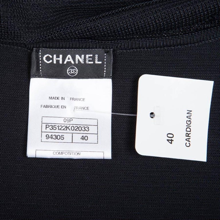 CHANEL Cardigan in Black Viscose Size 40FR For Sale at 1stDibs