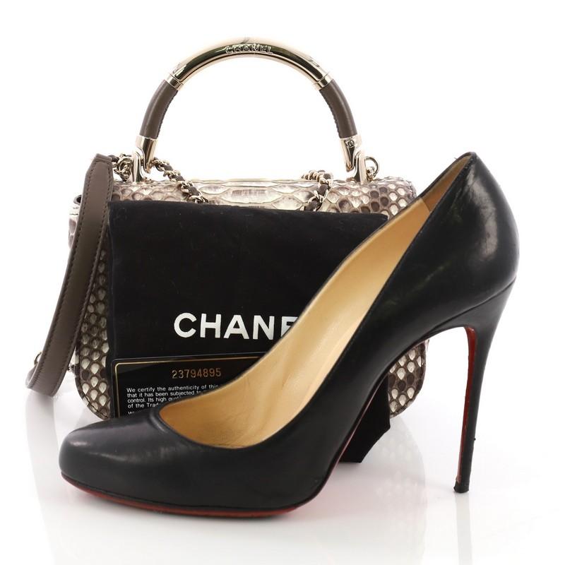 Chanel Carry Chic Flap Bag Python Small at 1stDibs