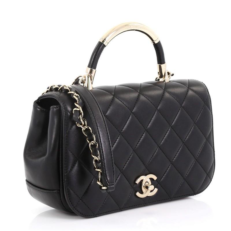 Chanel Carry Chic Flap Bag Quilted Lambskin Small at 1stDibs