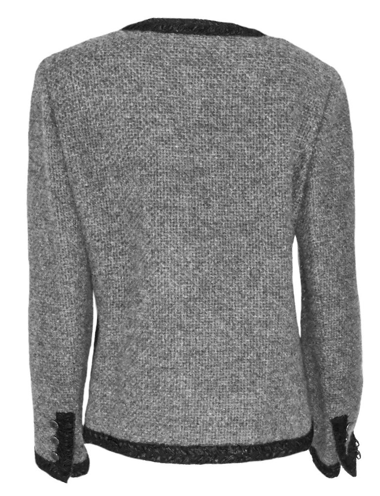 Chanel Cashmere and Alpaca Grey W/ Black Silk Ribbon Trim 2010 Fall ...