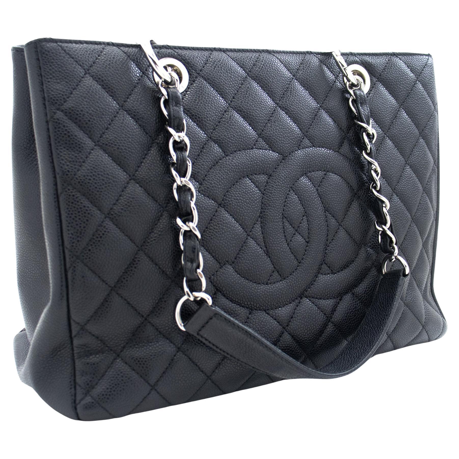 2011 Chanel GST Grand Shopping Tote Black Caviar For Sale at 1stDibs