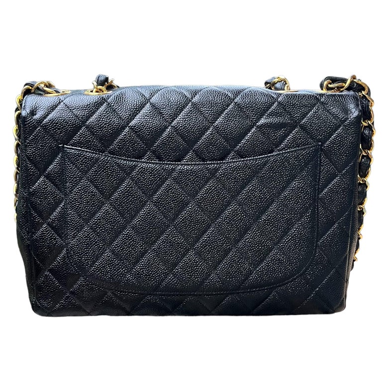 CHANEL Caviar Leather Classic Single Flap Jumbo Bag at 1stDibs