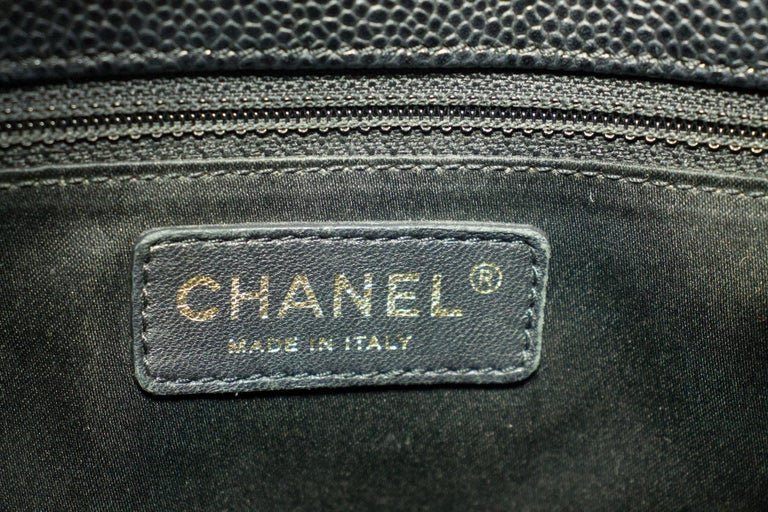 CHANEL Caviar PST Chain Shoulder Shopping Tote Bag Black Quilted For ...