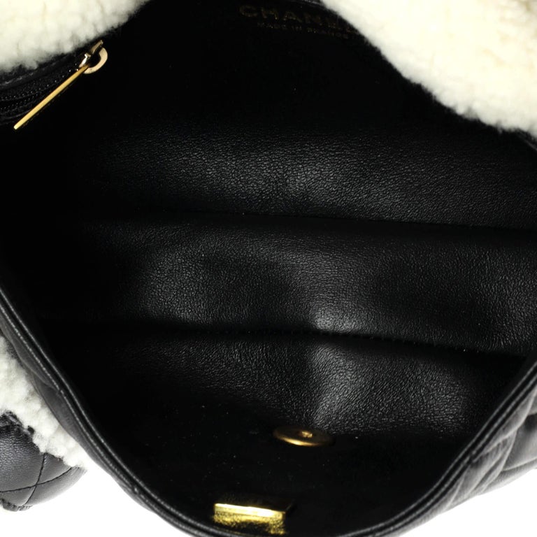 Chanel CC Back Muff Flap Bag Quilted Lambskin and Shearling Large For ...
