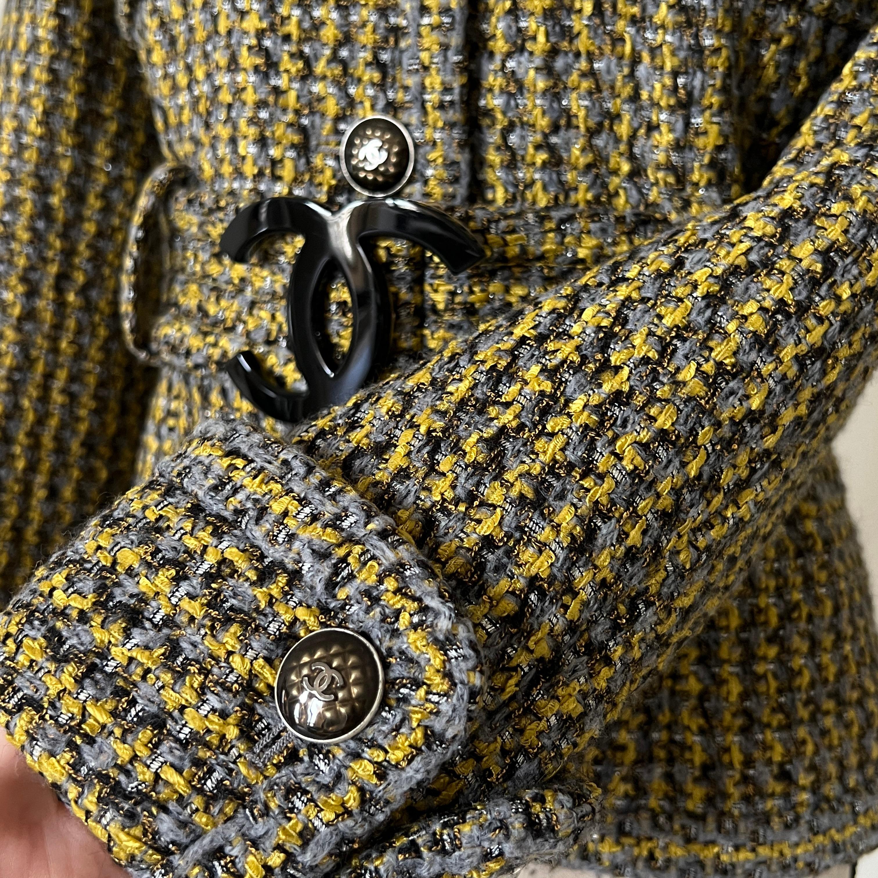 Chanel CC Belted Lesage Tweed Jacket For Sale at 1stDibs