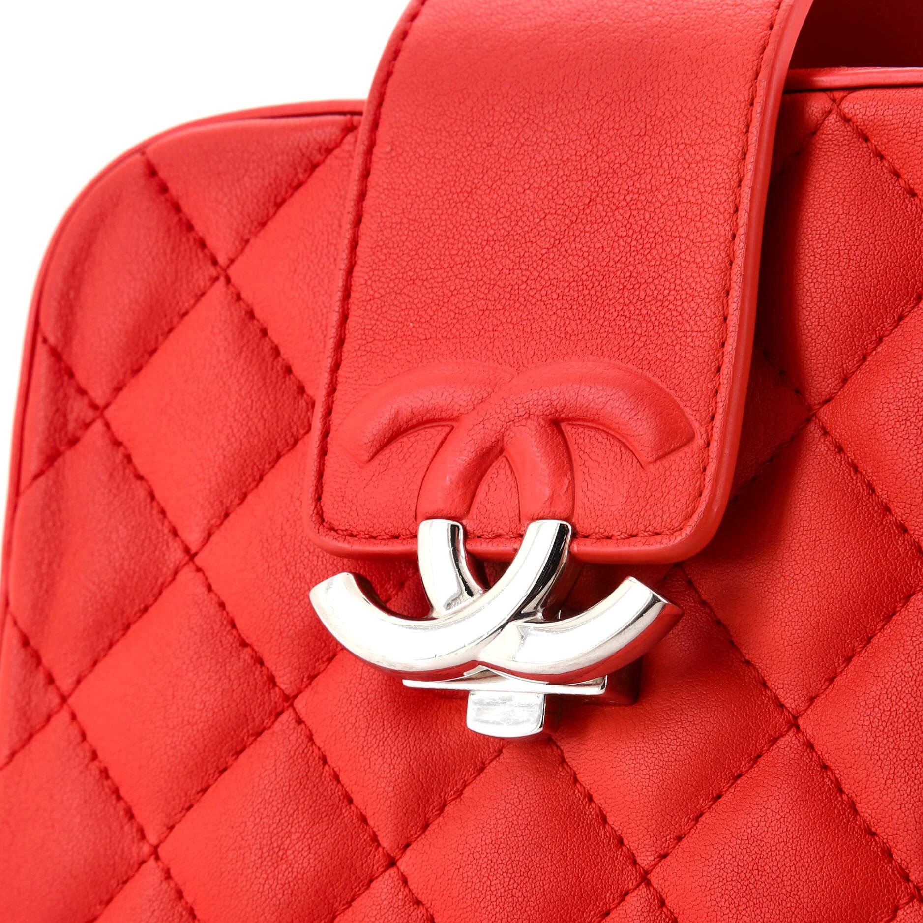Chanel CC Box Camera Bag Quilted Lambskin Mini For Sale at 1stDibs