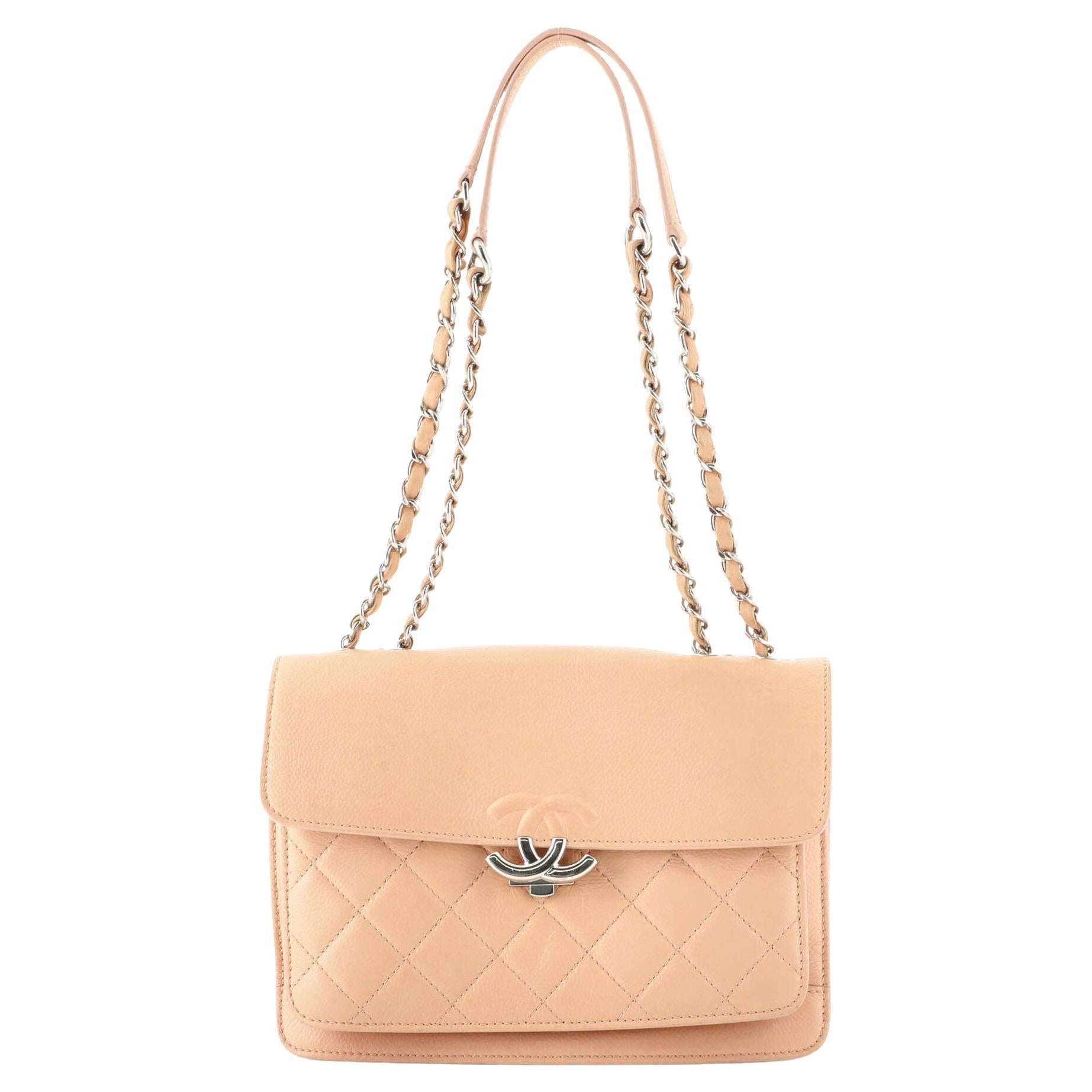 Chanel CC Box Flap Bag Quilted Calfskin Small at 1stDibs