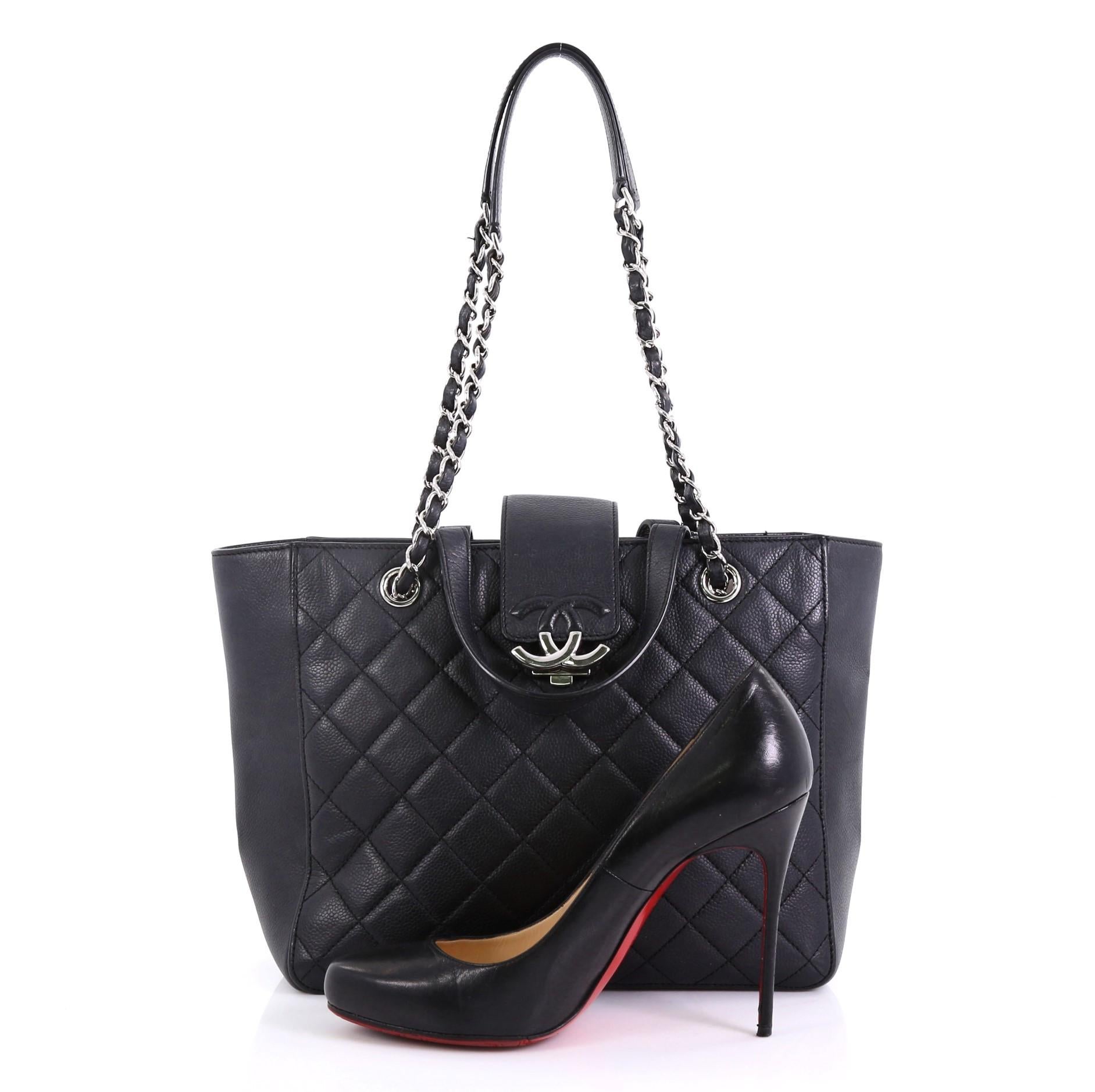 Chanel CC Box Shopping Tote Quilted Caviar Small at 1stDibs | chanel cc ...
