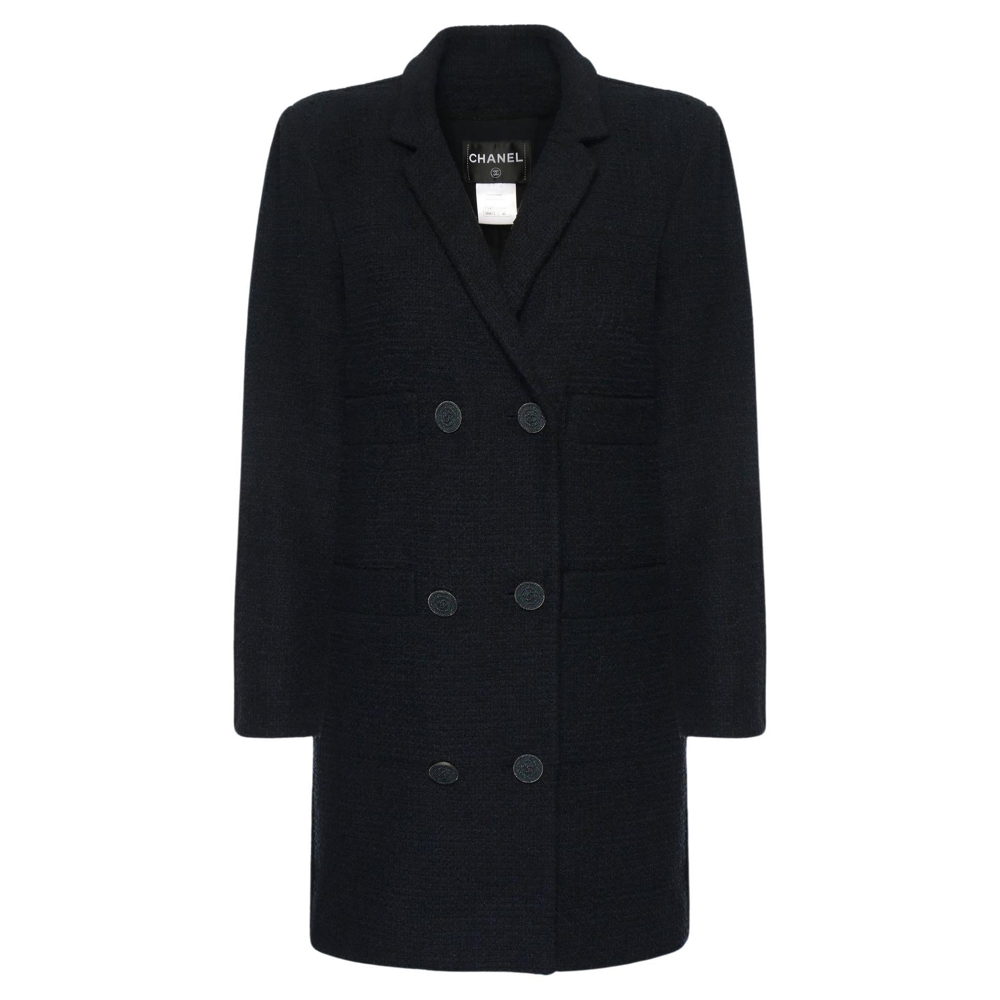 Chanel New Timeless CC Buttons Black Tweed Jacket at 1stDibs