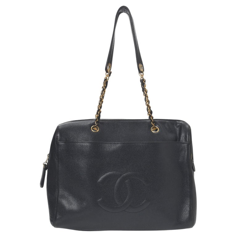 Chanel CC Caviar Tote Bag For Sale at 1stDibs | chanel caviar tote bag