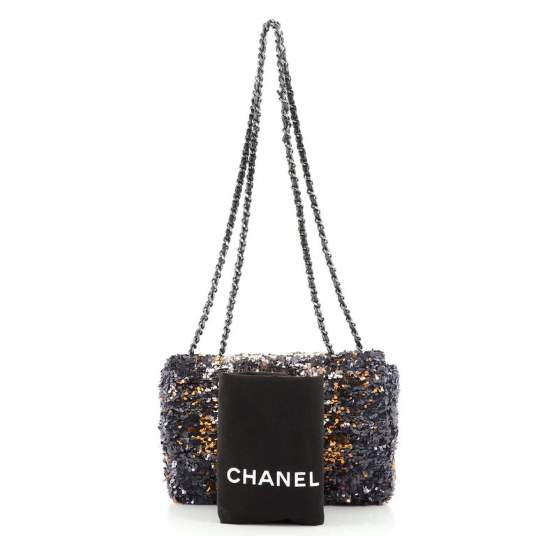 Chanel CC Chain Flap Bag Multicolor Sequins Mini For Sale at 1stDibs
