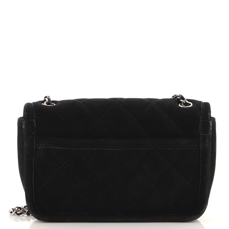 Chanel CC Chain Flap Bag Quilted Suede Mini at 1stDibs