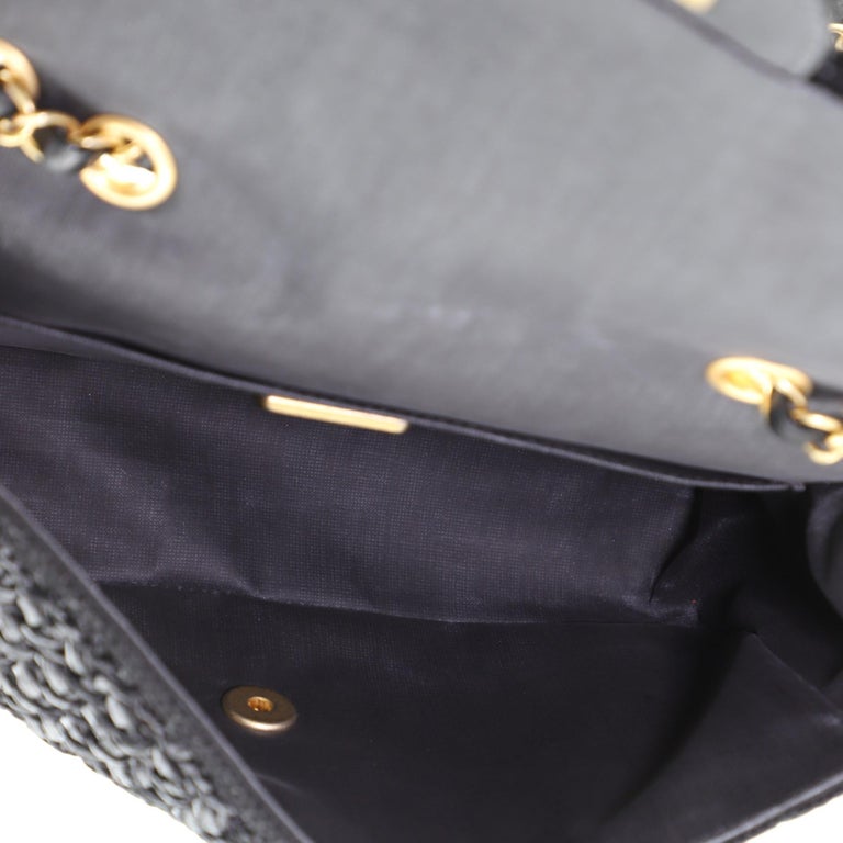 Chanel CC Chain Flap Bag Raffia Medium at 1stDibs | chanel raffia bag ...