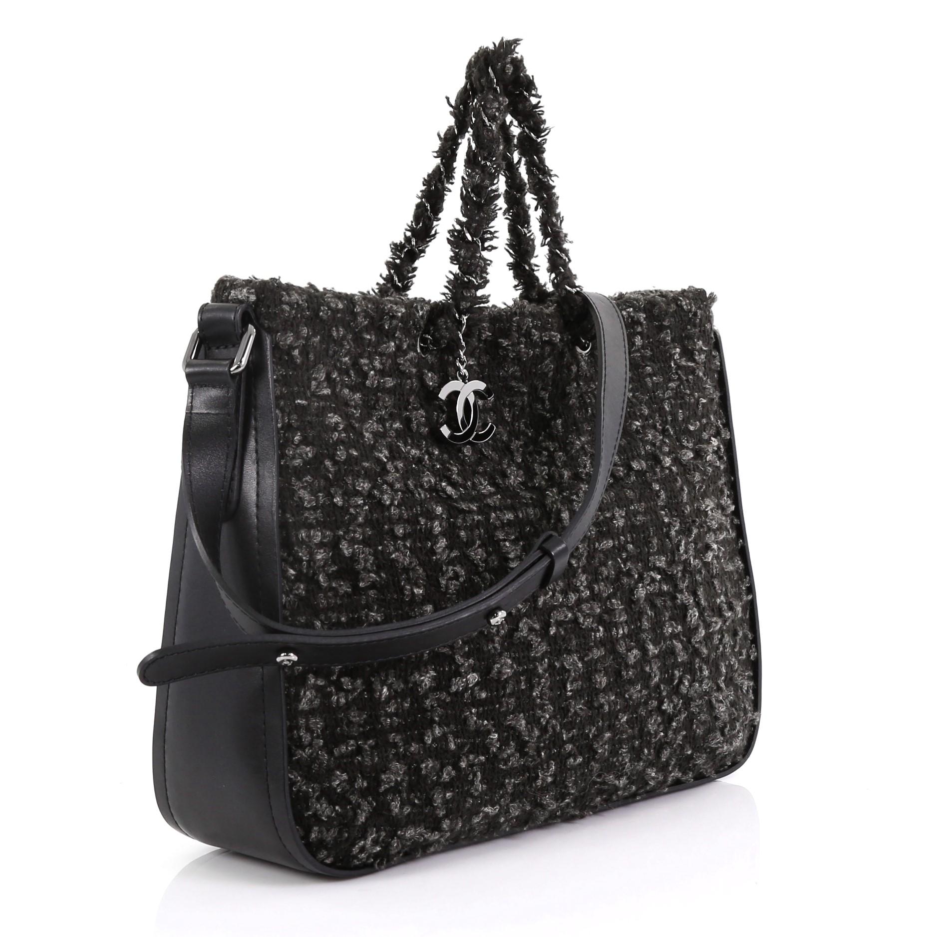 Chanel CC Charm Tote Tweed Large at 1stDibs
