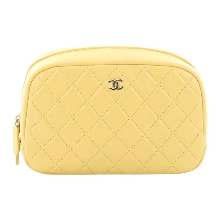 Chanel CC Cosmetic Pouch Quilted Lambskin Medium at 1stDibs