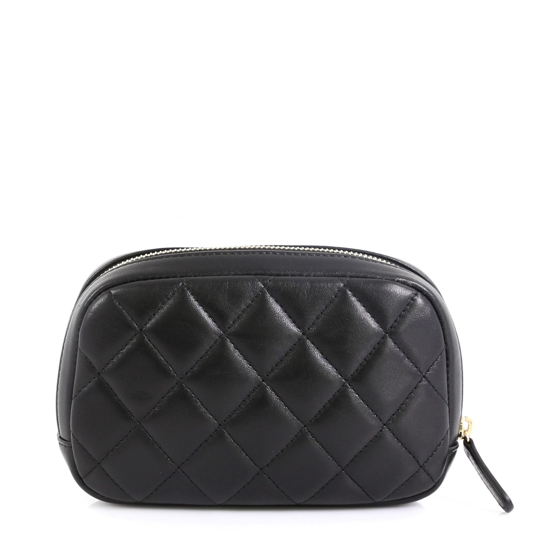 Chanel CC Cosmetic Pouch Quilted Lambskin Small at 1stDibs | chanel ...
