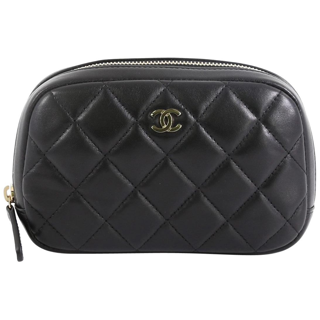 Chanel CC Cosmetic Pouch Quilted Lambskin Small at 1stDibs | chanel ...