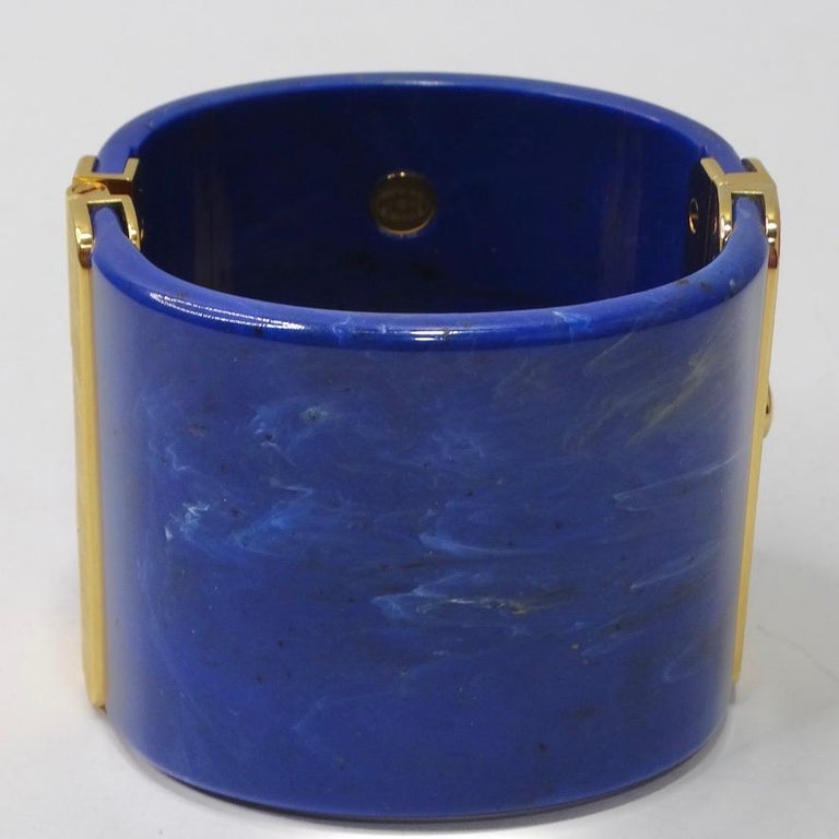 Chanel CC Cuff Bracelet Resin with Metal For Sale at 1stDibs