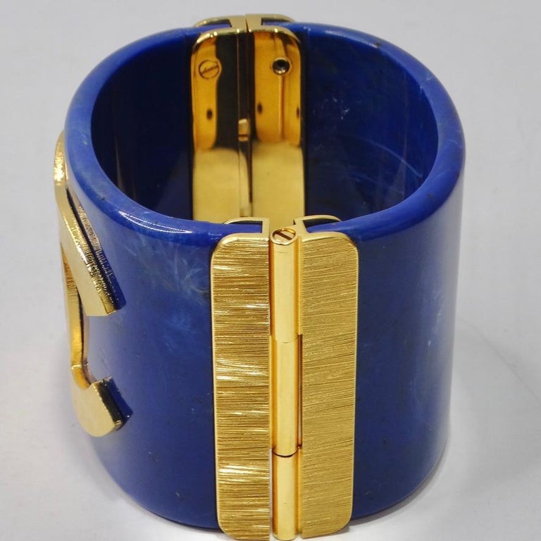 Chanel CC Cuff Bracelet Resin with Metal For Sale at 1stDibs