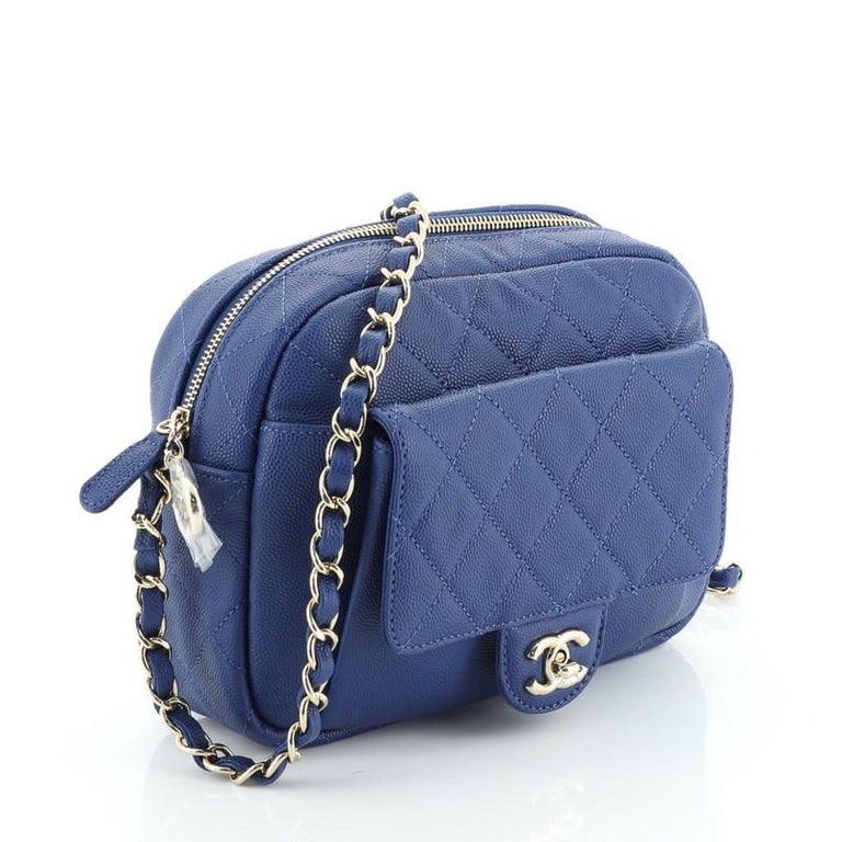 Chanel CC Day Camera Case Quilted Caviar Medium at 1stDibs