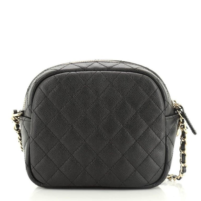 Chanel CC Day Camera Case Quilted Caviar Small at 1stDibs