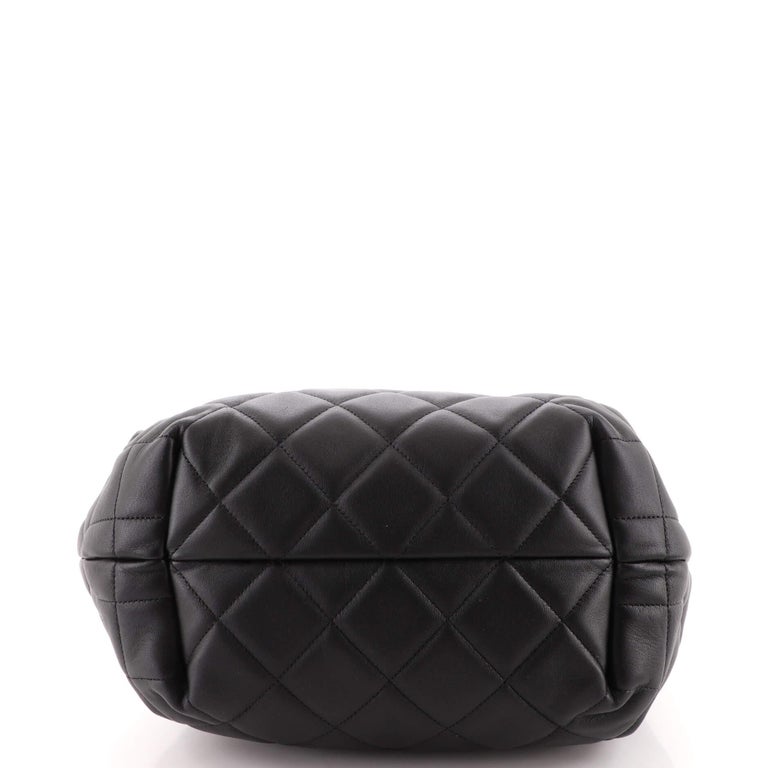 Chanel CC Dweller Drawstring Bucket Tote Quilted Lambskin Medium For ...