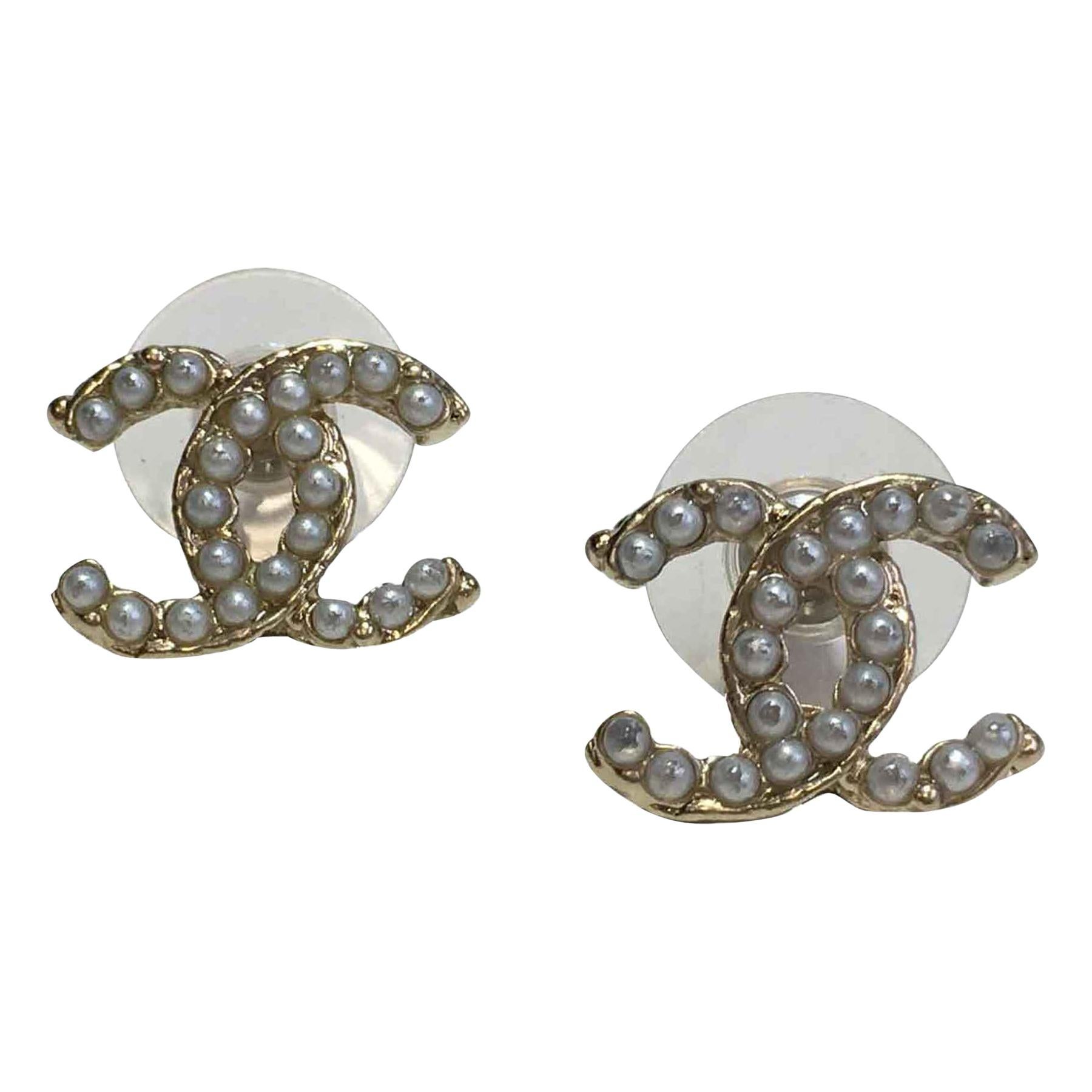 CHANEL "CC" Earrings Beads at 1stDibs | chanel cc earrings, chanel ...