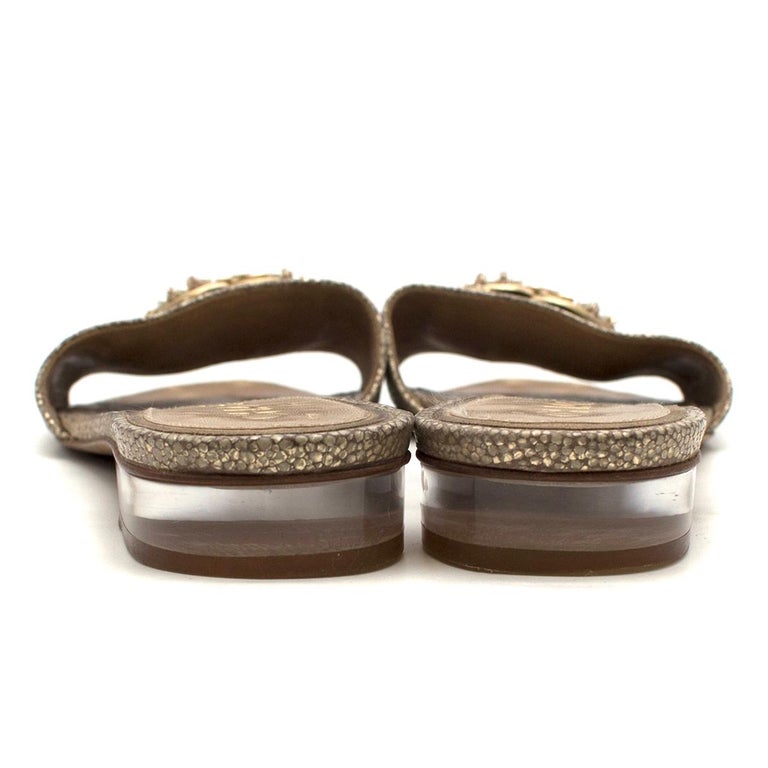 Chanel CC faux-pearl slides SIZE 36 at 1stDibs | chanel pearl slides