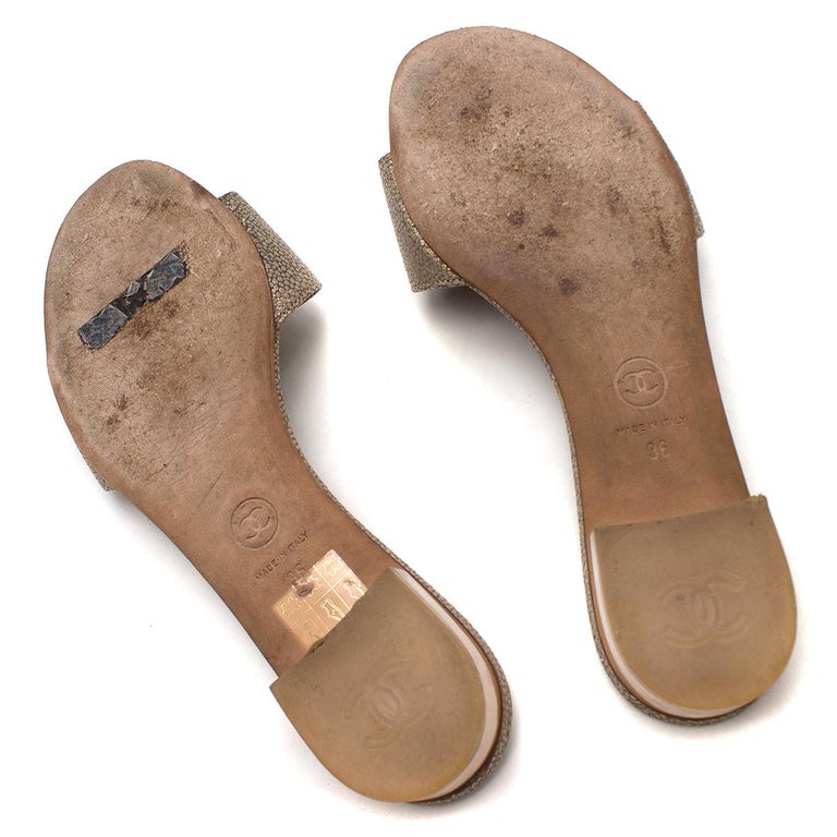 Chanel CC faux-pearl slides SIZE 36 at 1stDibs | chanel pearl slides