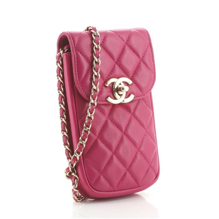 Chanel CC Flap Phone Holder on Short Chain Quilted Lambskin at 1stDibs ...