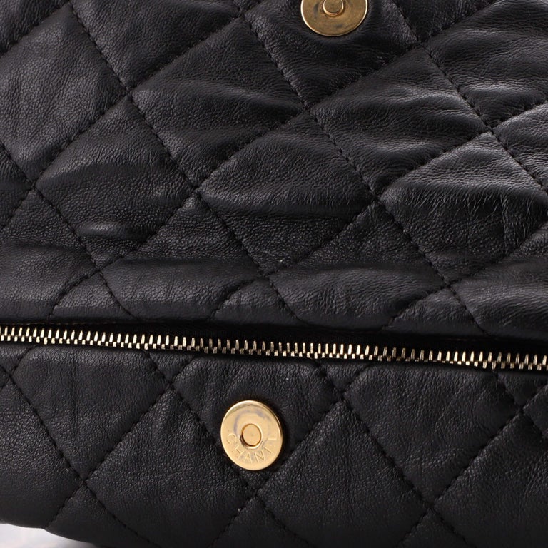 Chanel CC Fold Over Chain Flap Bag Quilted Lambskin Mini at 1stDibs