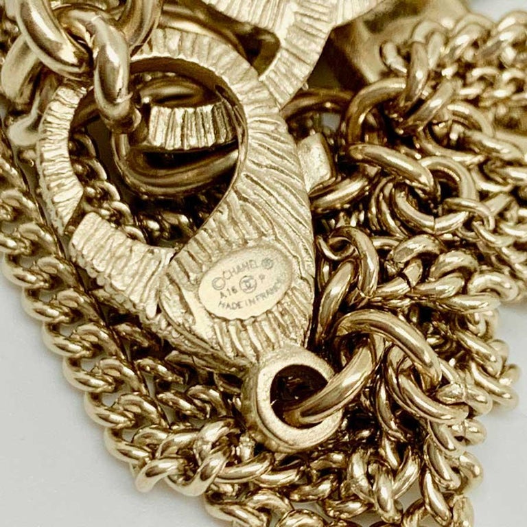 CHANEL CC Gold Chain Bracelet at 1stDibs