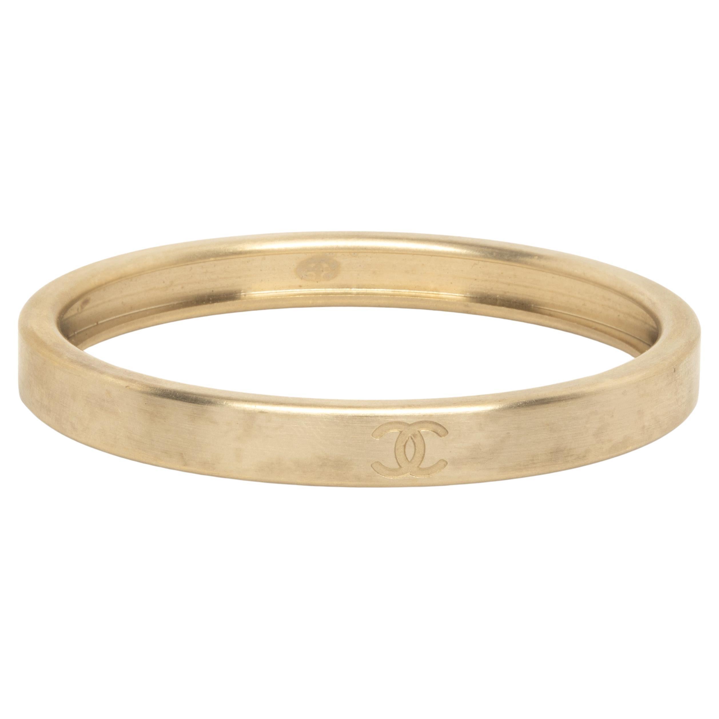 CHANEL Vintage '94 Grey Stone Bangle Bracelet w Inset Gold Tone CCs For ...