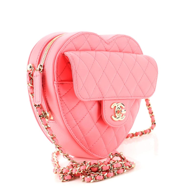 Chanel CC in Love Heart Bag Quilted Lambskin For Sale at 1stDibs