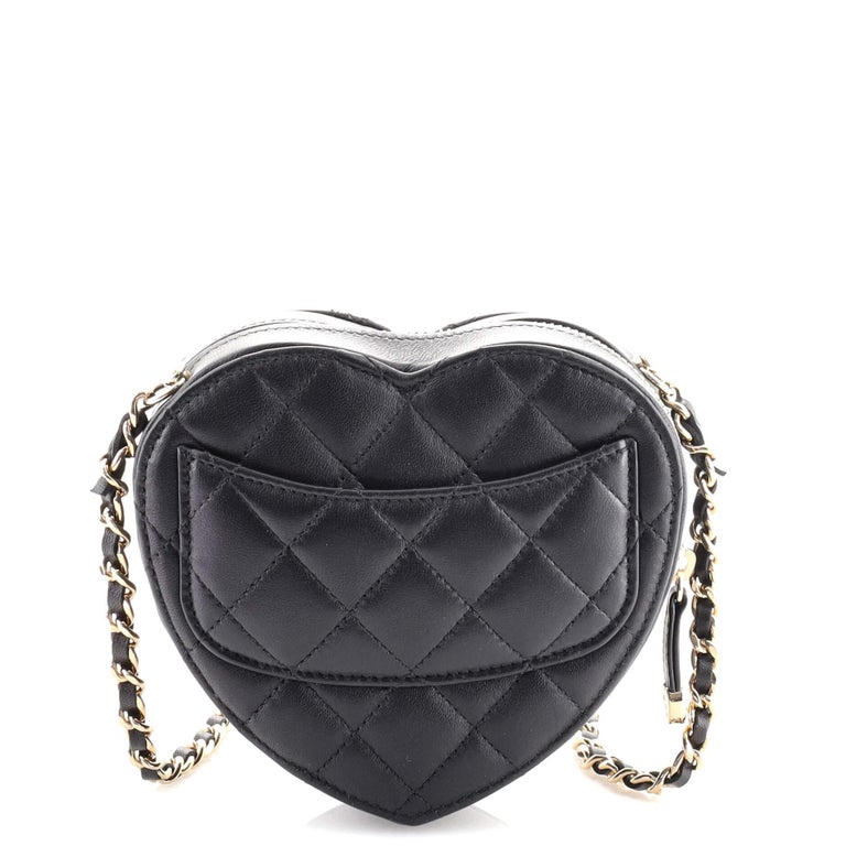 Chanel CC in Love Heart Clutch with Chain Quilted Lambskin For Sale at ...
